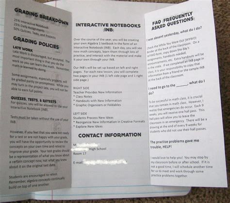 Algebra 1 Syllabus Brochure Math Love