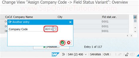 Assign Company Code To Field Status Variants In Sap S4 Hana