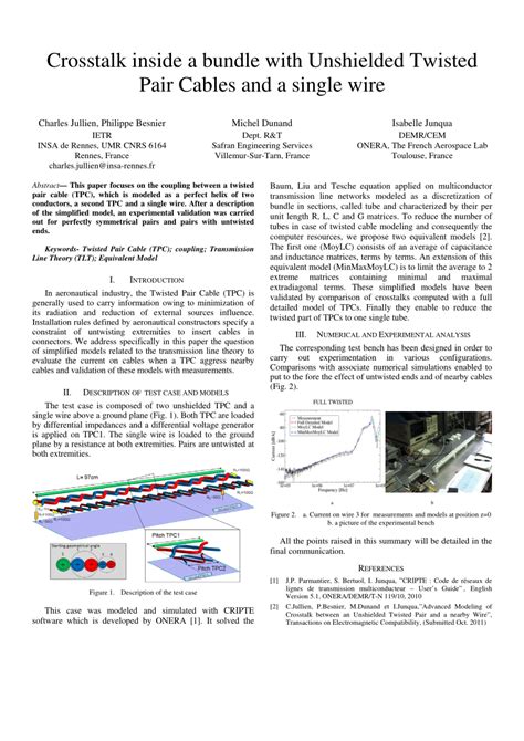 Pdf Crosstalk Inside A Bundle With Unshielded Twisted Pair Cables And