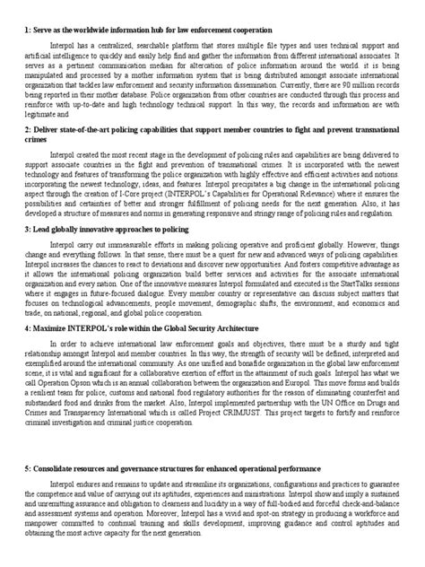 Interpol Strategic Framework Pdf Police Science