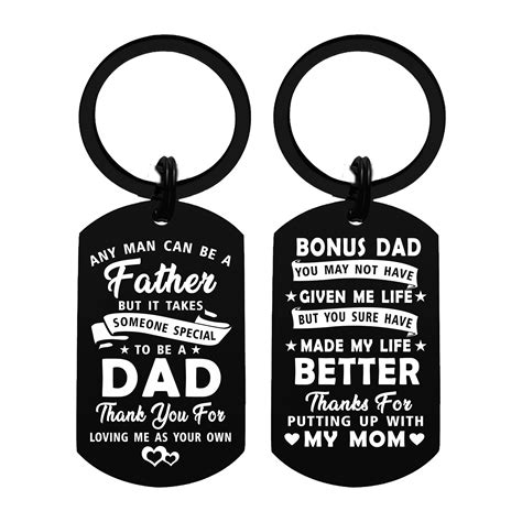 Degasken Stepdad Gifts Bonus Dad Keychain Thank You For Loving Me As You Own Stepfather