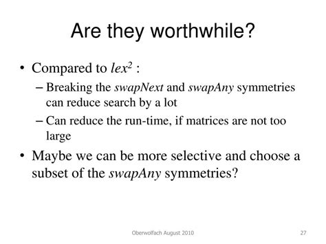 PPT Symmetry Breaking Constraints In Constraint Programming