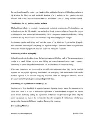 Key Podiatry Coding Mistakes You Should Avoid Making PDF