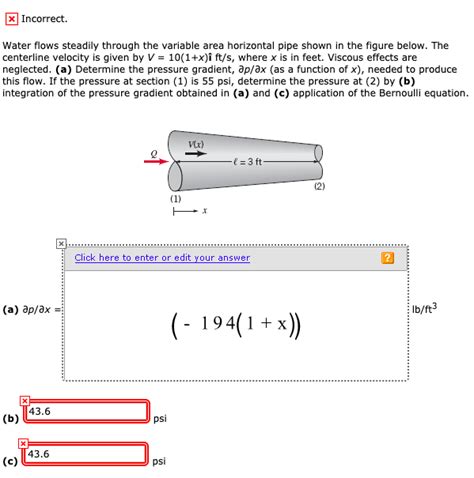 Solved X Incorrect Water Flows Steadily Through The