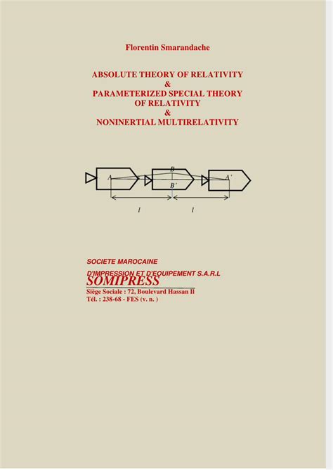 Pdf Absolute Theory Of Relativity And Parameterized Special Theory Of Relativity And Noninertial