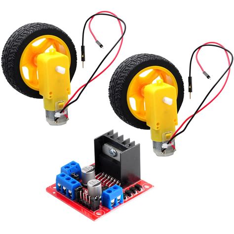Tt Motor With Tire Wheel L298n Motor Drive Controller