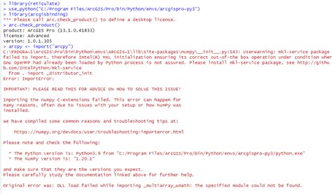 Solved Problem With Mkl Service Numpy Installation Esri Community