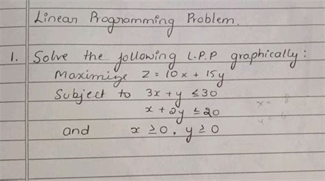 Linear Programming Problem 1 Solve The Studyx