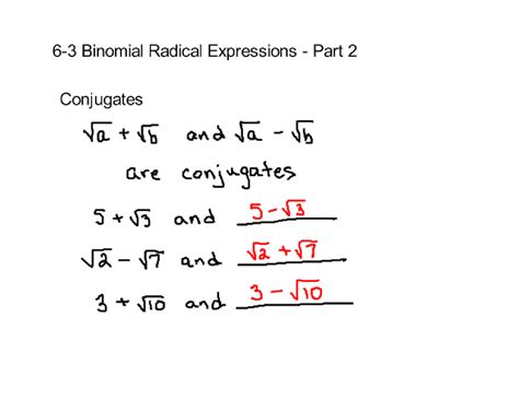 Solution Binomial Radical Expressions Studypool