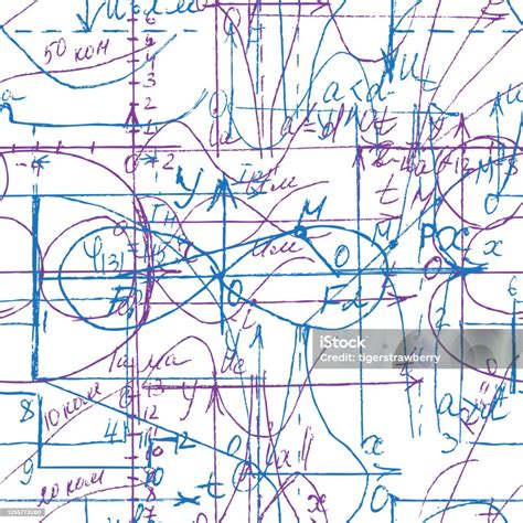 다양한 그래프 솔루션의 필기와 드로잉과 수학 및 기하학 원활한 패턴 지오메트리 및 수학 과목 그래픽 대학 강의 벡터 각도에 대한 스톡 벡터 아트 및 기타 이미지 Istock