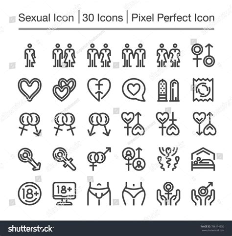 Sex Line Icon Set Stock Vector Royalty Free 796174630 Shutterstock