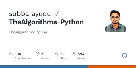 Github Subbarayudu Jthealgorithms Python Thealgorithmspython