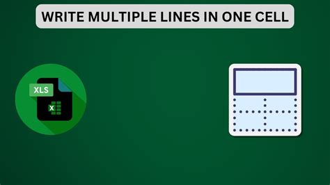 How To Write Multiple Lines In One Cell In Excel Youtube