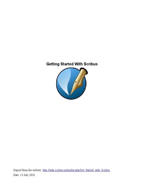 getting started with scribus copied from the website date 13 july 2010 pdf free software