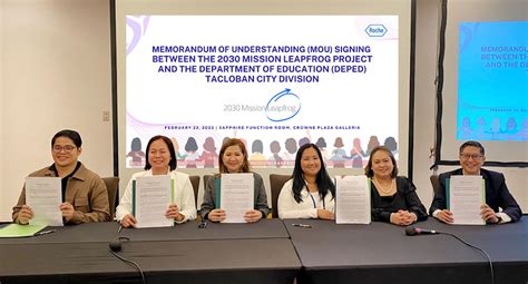 Deped Tacloban City Division Signs A Mou For Better Womens Health Through The 2030 Mission