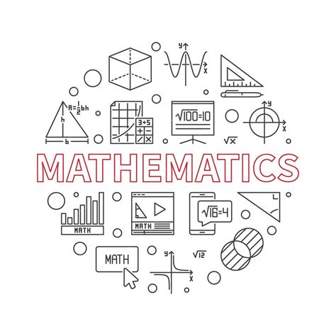 Premium Vector Mathematics Concept Vector Line Circular Banner Math Minimal Round Illustration