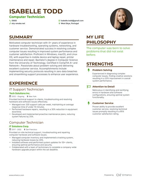 3 Successful Computer Technician Resume Examples And Writing Tips For 2024