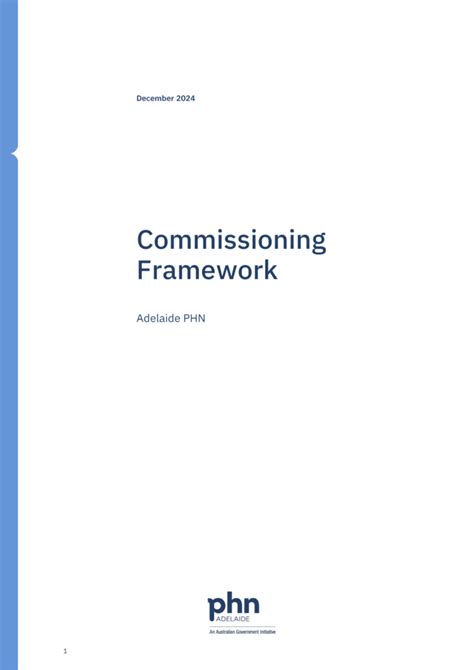 Adelaide Phn Commissioning Framework 2024 Manual Of Resources For