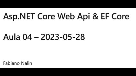 Treinamento Aspnet Core Web Api And Ef Core Do Zero Aula 04 Youtube
