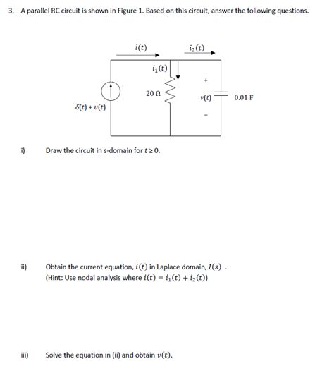 Solved 3 A Parallel RC Circuit Is Shown In Figure 1 Based Chegg Com