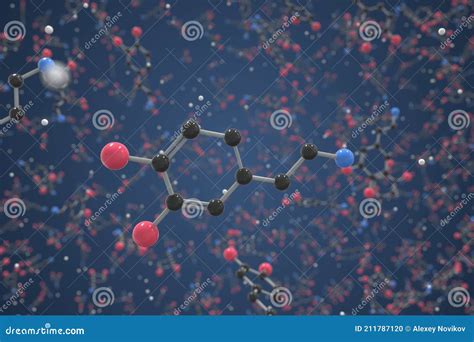 Dopamine Molecular Structure Neurotransmitter Molecule Skeletal Chemical Formula Cartoon