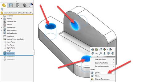 SOLIDWORKS Delete Face Command Can Modify Clean Up And Improve Your Geometry Computer Aided