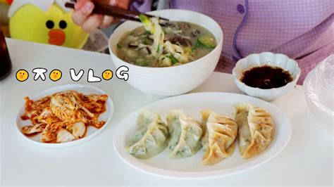 Ej Vlog 심심해서 만두 빚는 사람 먹을 때만 부지런한 자취생 브이로그 🏡집밥 만두 만들기 들깨 칼국수 편스토랑 류수영 닭볶음탕 이연복 마파두부 도시락
