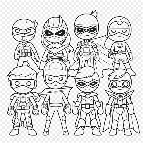 아이들을 위한 무료 인쇄용 슈퍼히어로 색칠 페이지 개요 스케치 드로잉 벡터개요 예술두꺼운 선 Png 일러스트 무료 다운로드 Lovepik