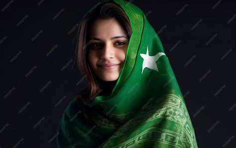 Premium Ai Image Beautiful Pakistani Girl In Pakistan Day Celebration
