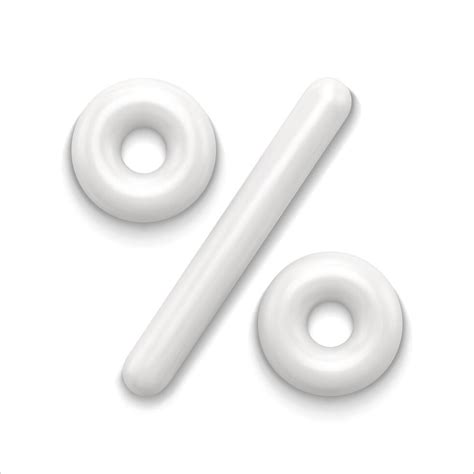 White Percentage Symbol Realistic 3d Illustration 50815754 Vector Art