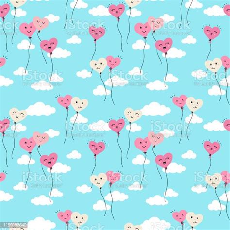 귀여운 손으로 그린 마음 원활한 패턴 재미있는 만화 심장 배경 아이들을위한 좋은 발렌타인 데이 직물 배경 화면 배너 벡터 디자인 공휴일에 대한 스톡 벡터 아트 및 기타