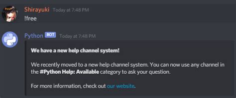 update ` free` tag · issue 138 · python discord meta · github