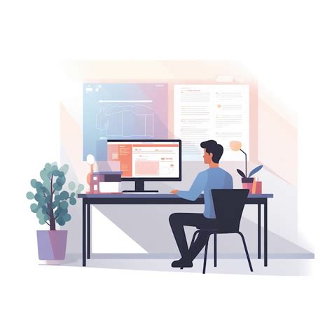 Premium Photo A Vector Illustration Of A Web Developer At Work