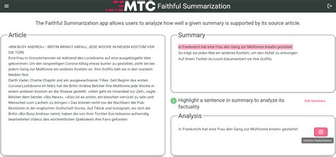 Faithful Summarization Of German News Media Technology Center Eth Zurich