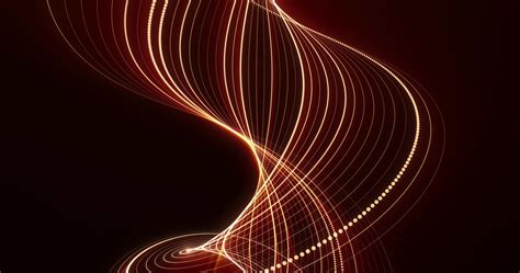 Abstract Waves From Lines And Dots Of Particles Of Glowing Swirling Futuristic Hi Tech Abstract