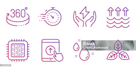 위로 스 와이프 360도 및 증발 아이콘 세트 Cpu 프로세서 타이머 및 비오는 날씨 표지판 벡터 0명에 대한 스톡 벡터 아트 및 기타 이미지 Istock