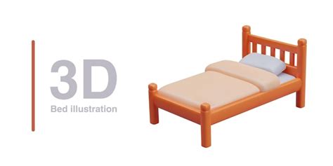 Premium Vector Single Bed Top View Wooden Bed Frame On High Legs And