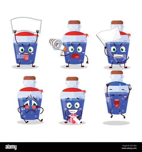 Mascot Design Style Of Blue Magic Potion Character As An Attractive Supporter Vector