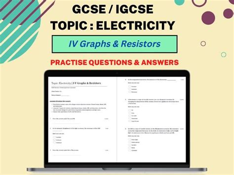GCSE IGCSE Physics IV Graphs Resistors Self Assessment Questions Answers 2023