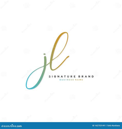J L Jl Initial Letter Handwriting And Signature Logo Concept Design