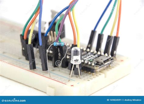 Breadboard Arduino Nano Prototyping Board Transistors Resistors Stock