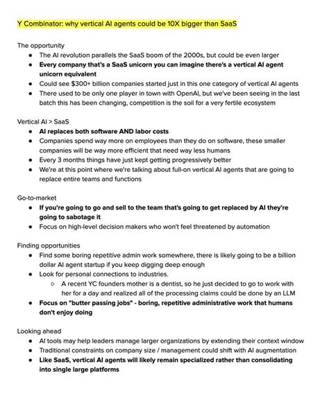 Y Combinator On Why Vertical Ai Agents Could Be 10x Bigger Than Saas
