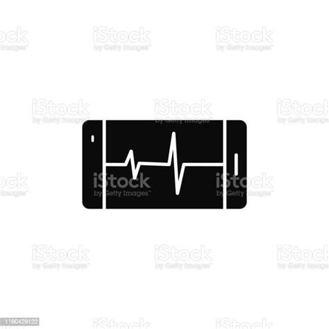 스마트 폰 전화 펄스 아이콘 Ui 및 Ux 웹 사이트 또는 모바일 응용 프로그램에 대한 간단한 문양 스마트 폰 아이콘의 평면 벡터 0명에 대한 스톡 벡터 아트 및 기타