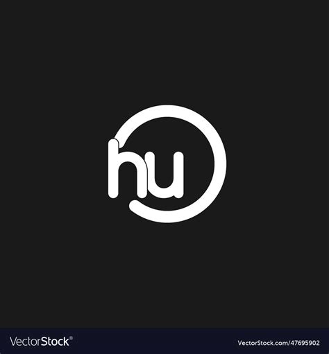 Initials Hu Logo Monogram With Simple Circles Vector Image
