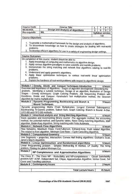 Design And Analysis Of Algorithms Mcse502l Studocu