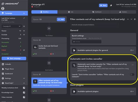 Automatic Sent Invites Canceller For Filter Contacts Out Of My Network Keep 1st Level Only