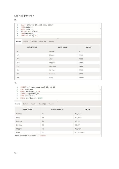 Lab Assignment 7 Ict501 Lab Assignment 7 2 1 Select Employeeid