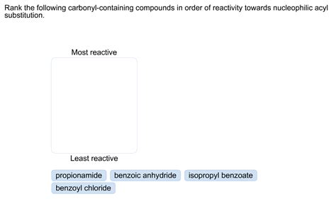 Solved Rank The Following Carbonyl Containing Compounds In