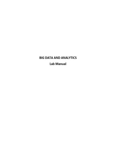 Big Data And Analytics Lab Manual Pdf Apache Hadoop Database Index