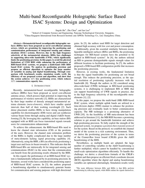 Pdf Multi Band Reconfigurable Holographic Surface Based Isac Systems Design And Optimization